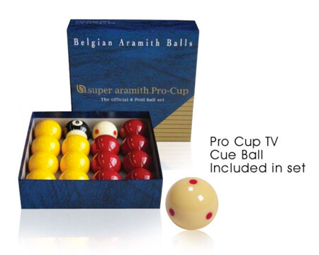Aramith Pro Cup Pool Balls & TV Cue Ball - DPT Pool Tables